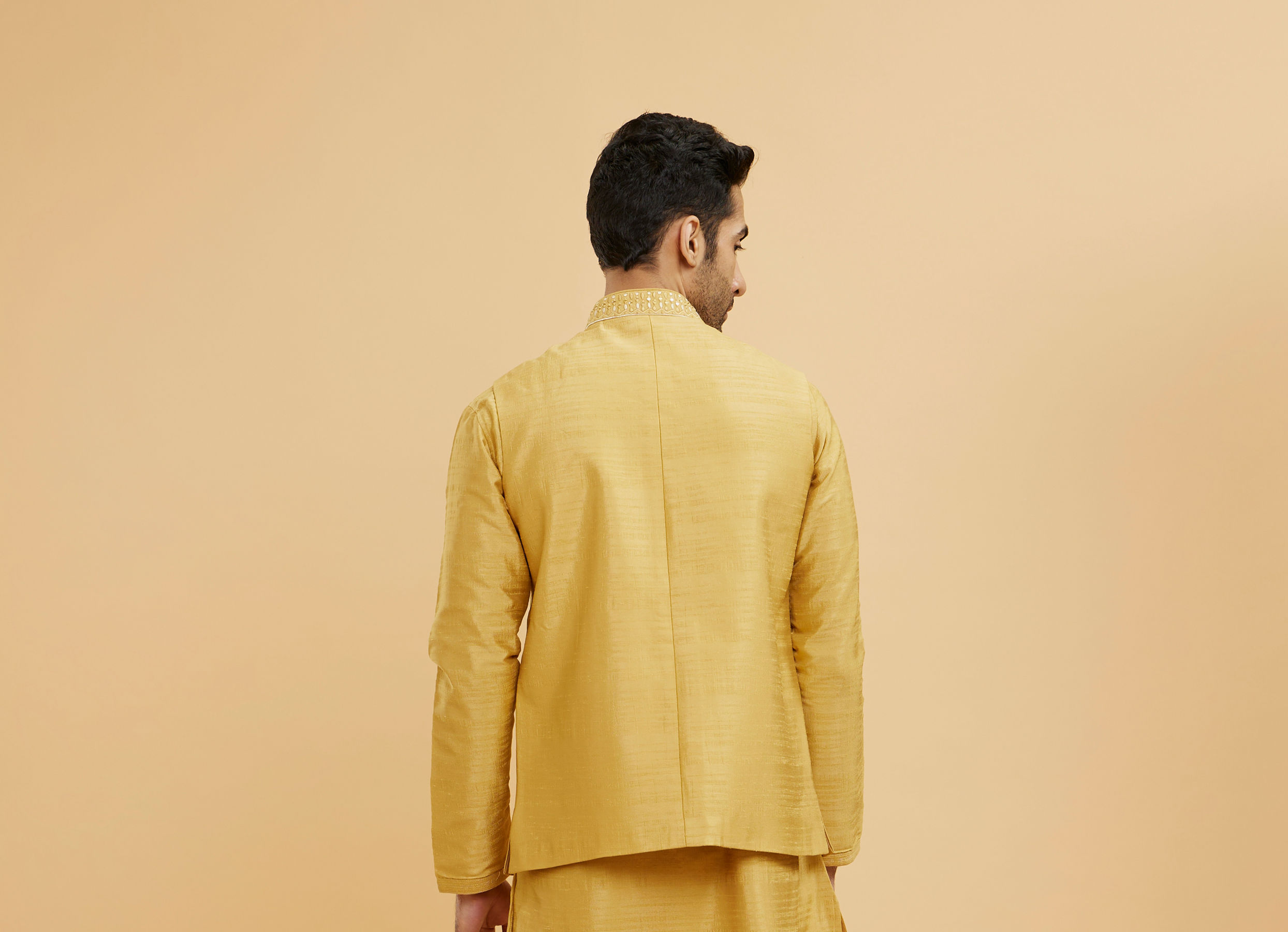 Buy Mustard Yellow Buta Embroidered Jacket Set with Sequin Work Online ...