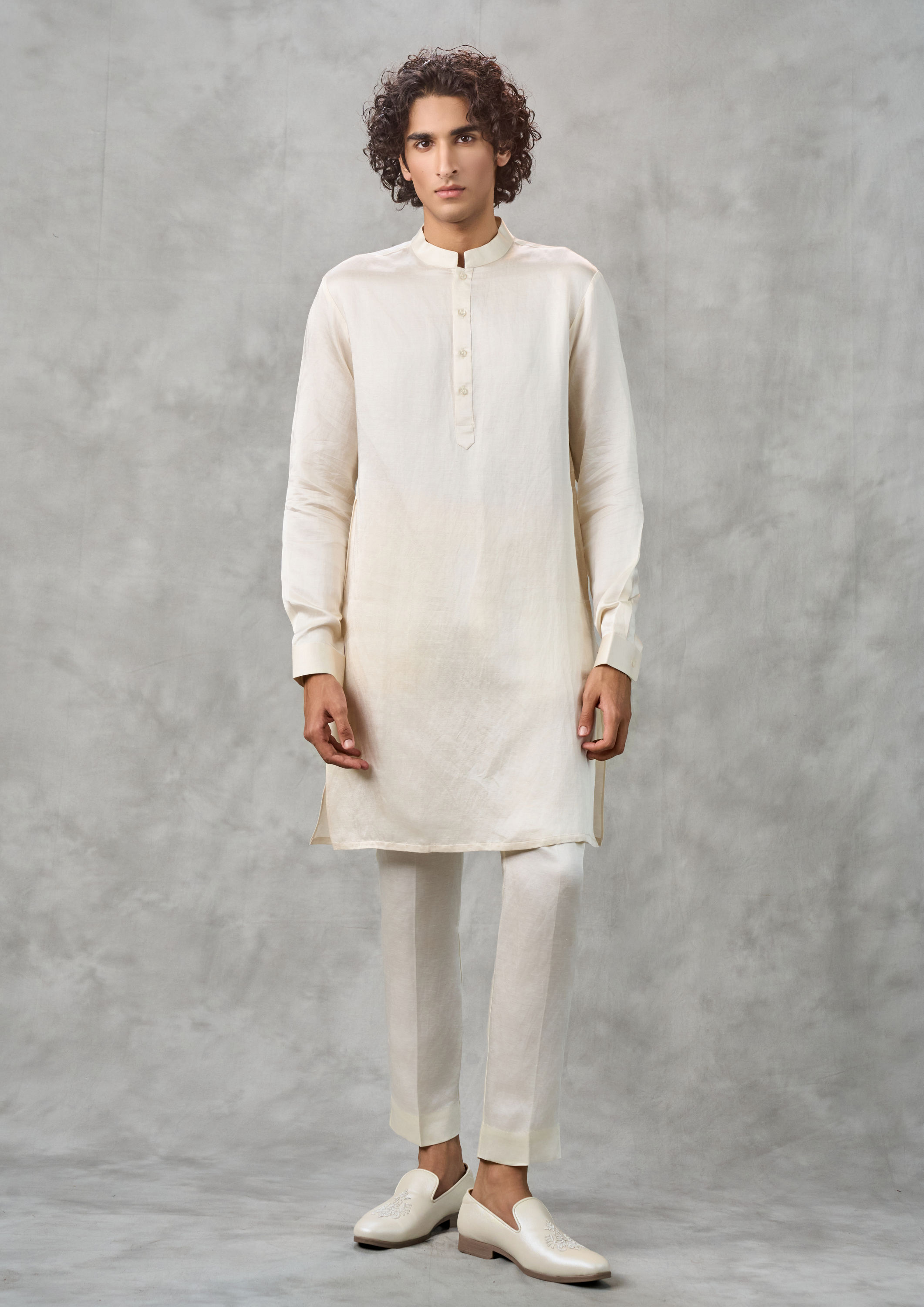 Buy Cream Opulence Kurta Jacket Set Online in India @Twamev - Kurta ...