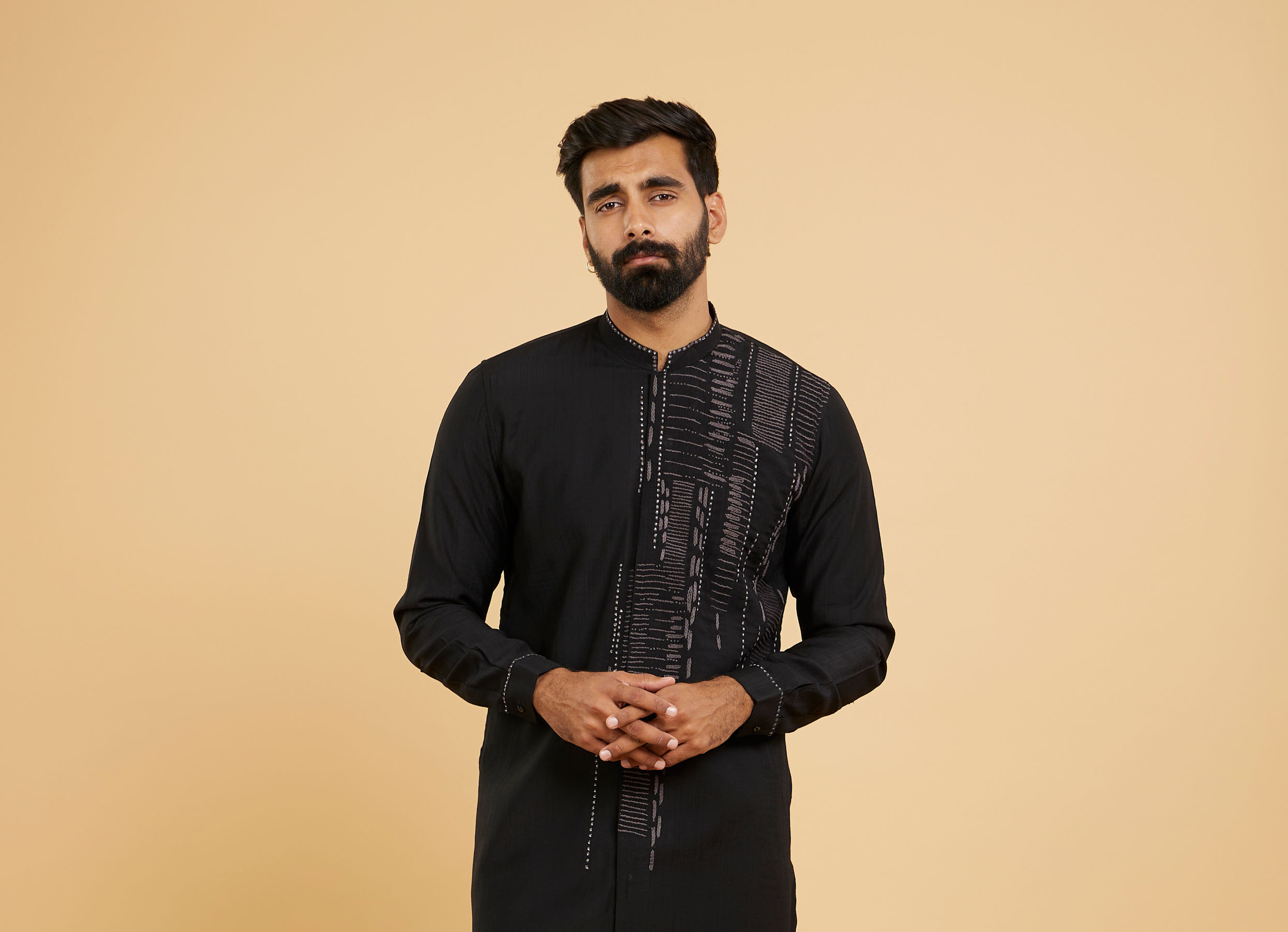 Buy Black Splendour Kurta Pajama Online in the UK @Twamev - Kurta ...