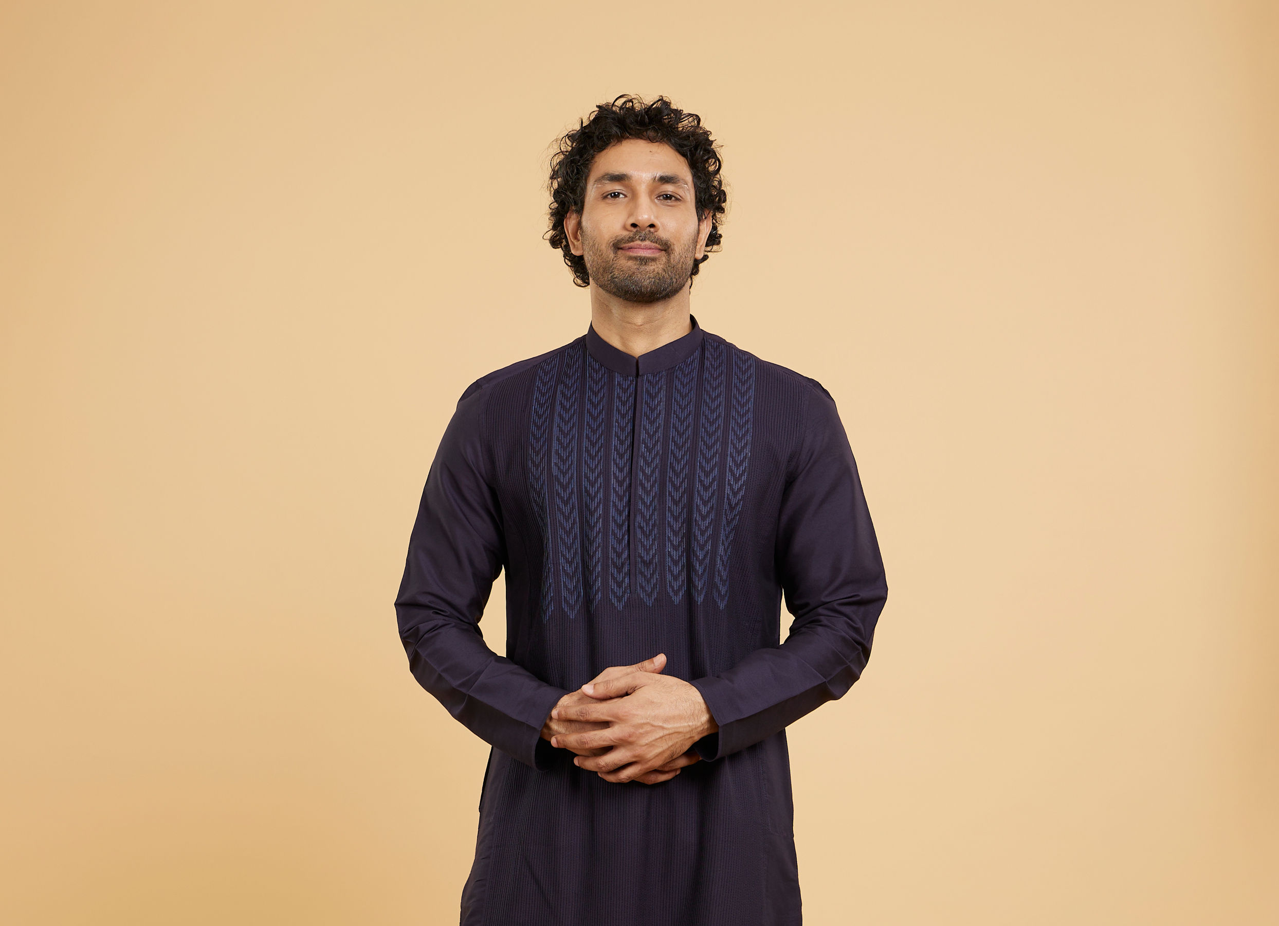 Buy Elegant Dark Blue Kurta Pajama Set Online in the USA @Twamev ...