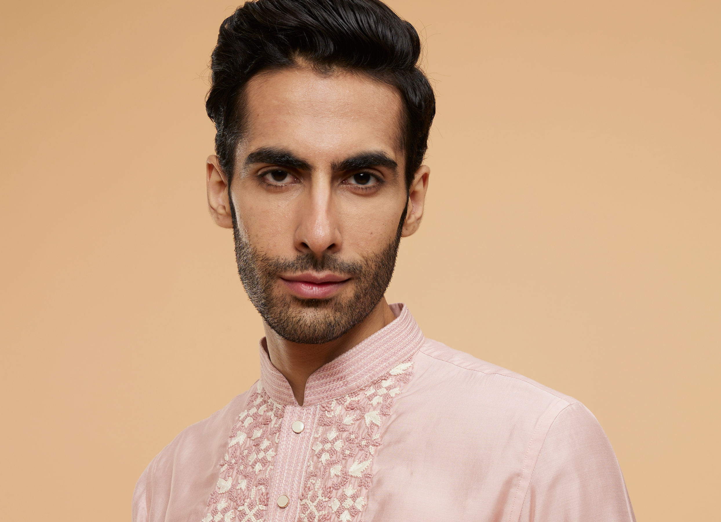 Buy Peach Prime Elegance Kurta Pajama Online in the UK @Twamev - Kurta ...