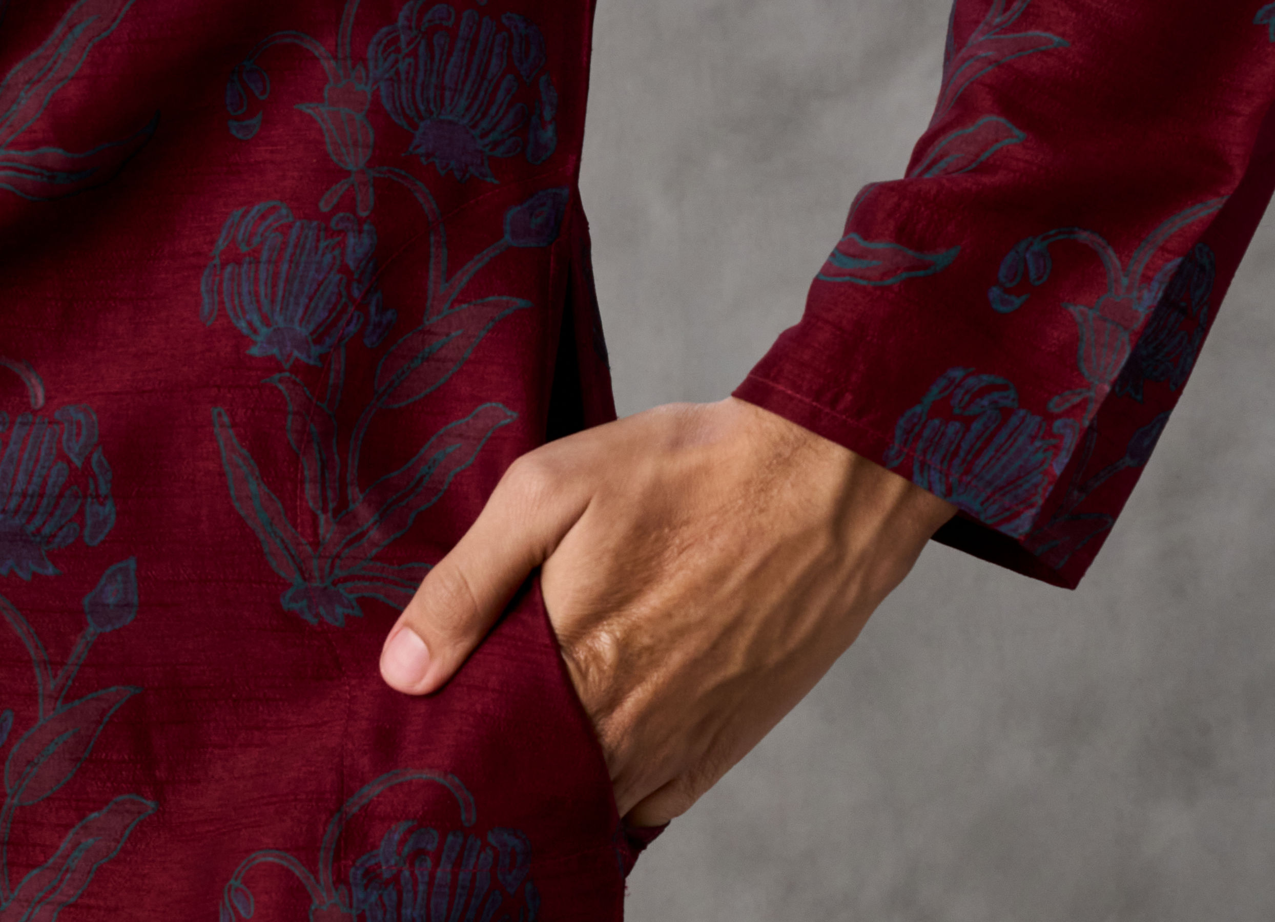 Buy Red Art Silk Kurta Pant Set Online in the USA @Twamev - Kurta ...