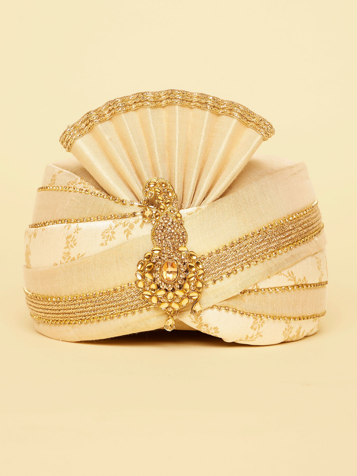 Buy Antique White Layered Gold Embroidered Safa Online in the USA ...