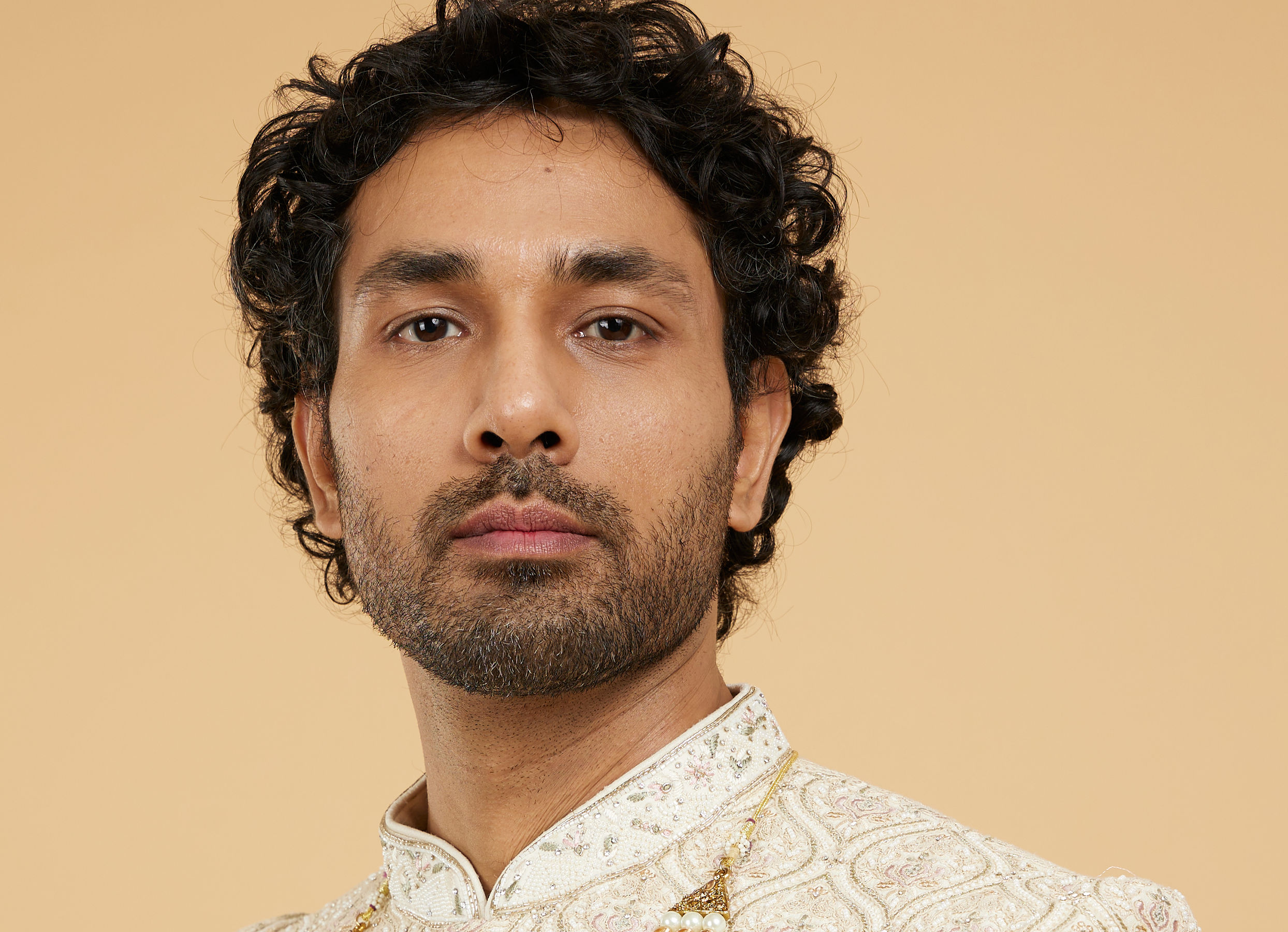 Buy Beige Sherwani Set with Pink Highlights Online in Australia @Twamev ...