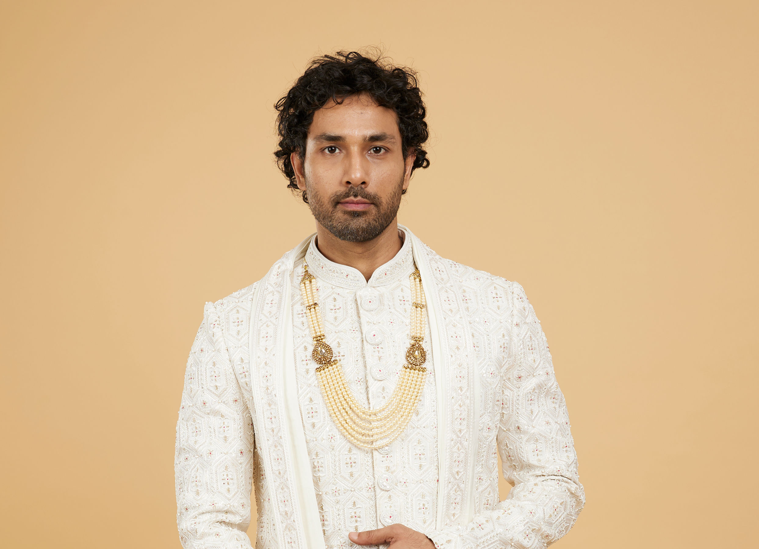 Buy Cream Royalty Sherwani Online in the USA @Twamev - Sherwani for Men