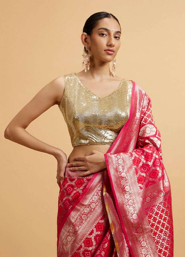 Buy Gold Sequin Embellished Blouse Online in the USA @Mohey - Blouse for Women