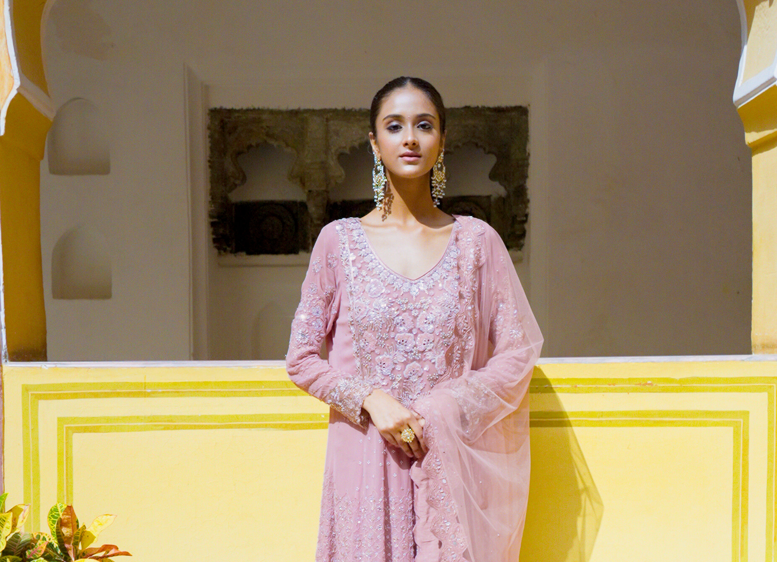 Buy Ornate Pink Georgette Stitched Suit Online in the USA @Twamev ...