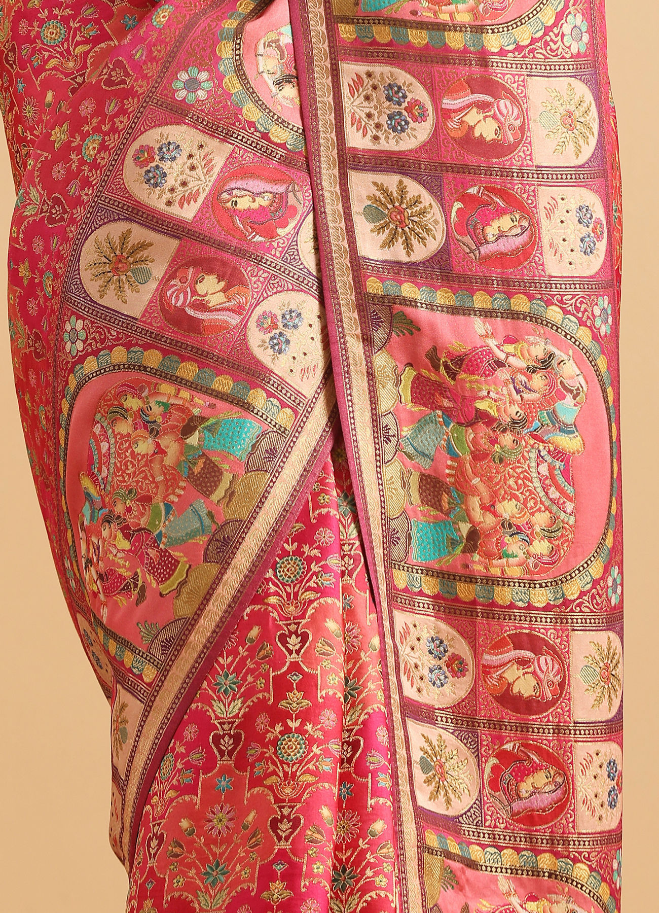 Buy Royal Blossom Rani Pink Saree Online in Australia @Twamev - Saree ...