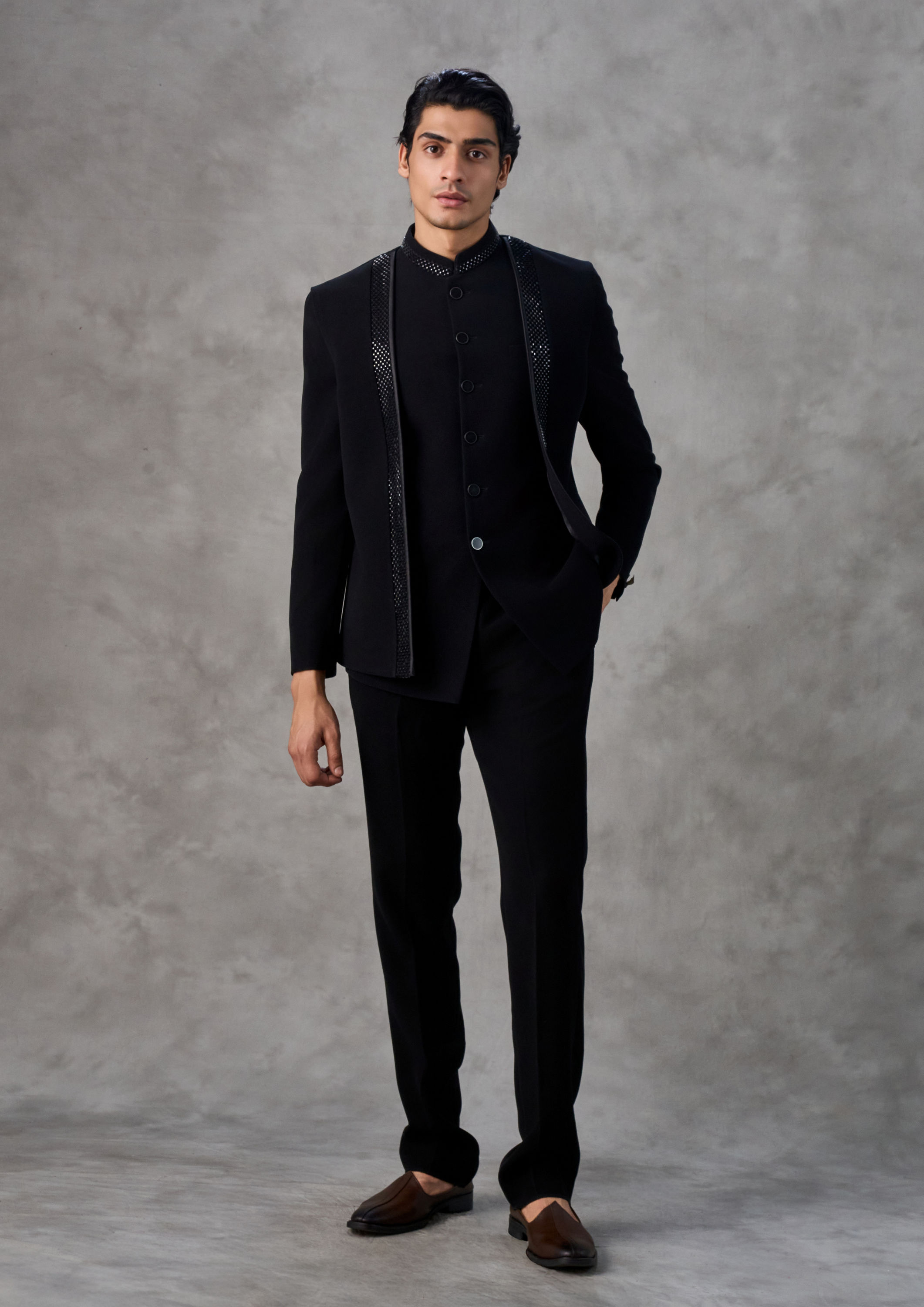 Buy Black Royal Jodhpuri Ensemble Online in India @Twamev - Jodhpuri ...