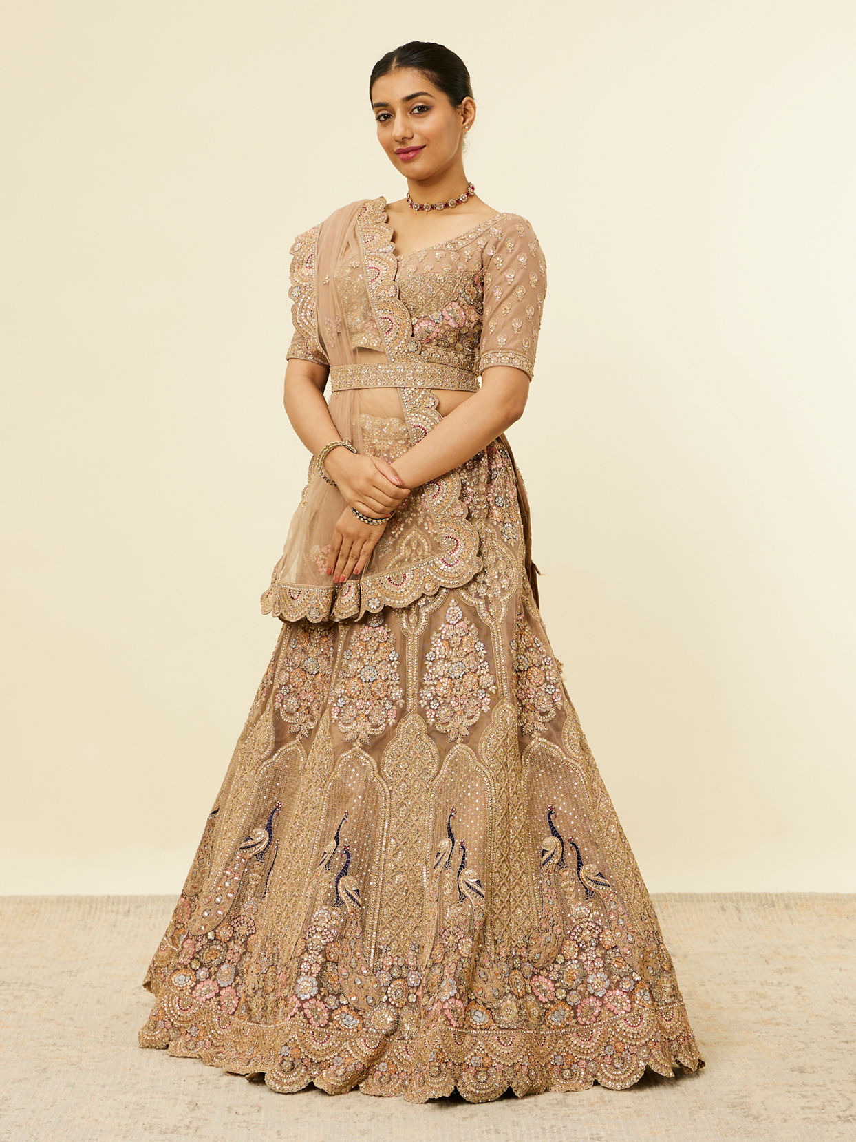 Buy Golden Fawn Sitara Embroidered Bridal Lehenga Online in the USA ...
